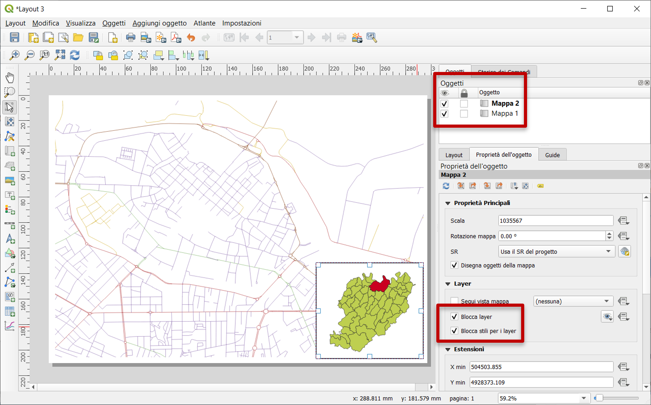 Creazione di layout di stampa - QGIS Learning Material